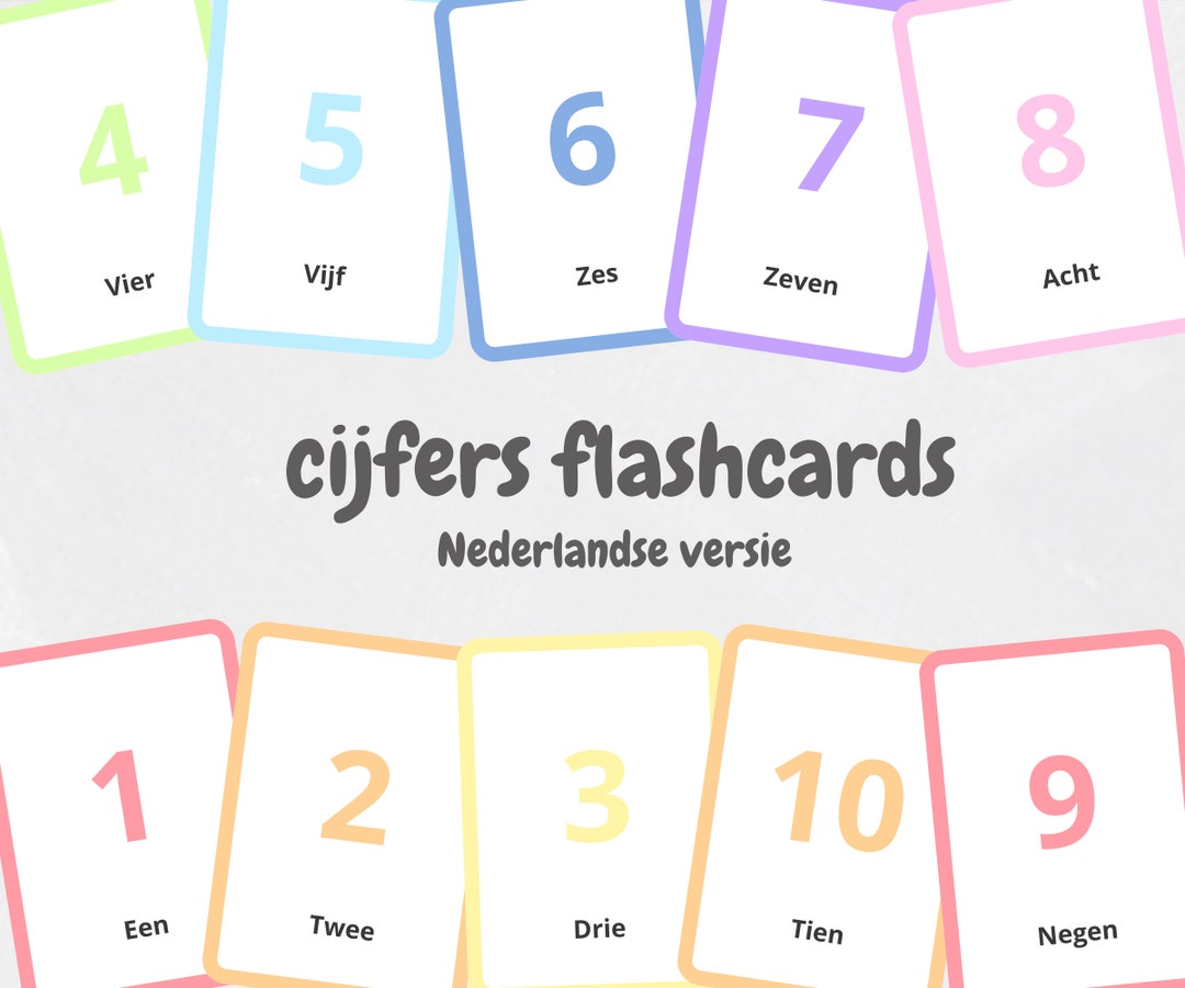 Flashcards Numbers 1 to 100 Dutch Version Printable Playful Learning ...