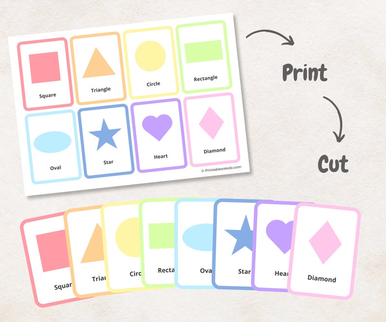 Geometric Shapes Flashcards | Printable | Educational | Montessori ...