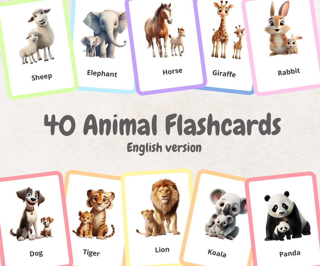 Animal Flashcards | Printable | Educational Toy | Montessori Materials ...