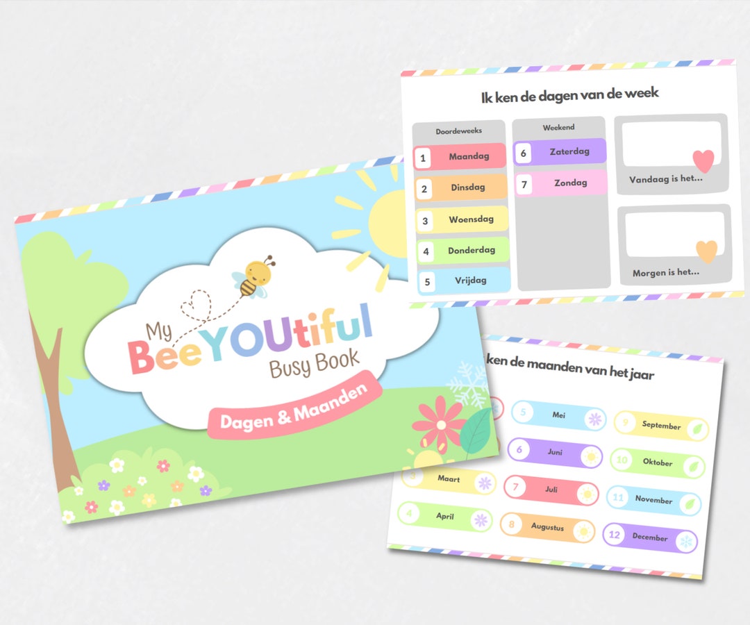 Busy Book Dutch Days & Months Printable Activities for Toddlers ...