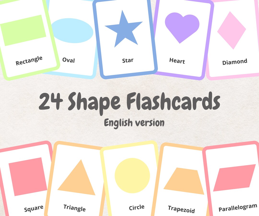 Geometric Shapes Flashcards | Printable | Educational | Montessori ...