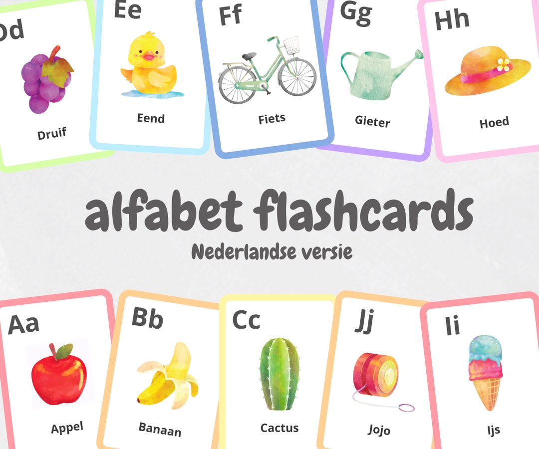 Alphabet Flashcards | Dutch | Printable | Digital Download ...
