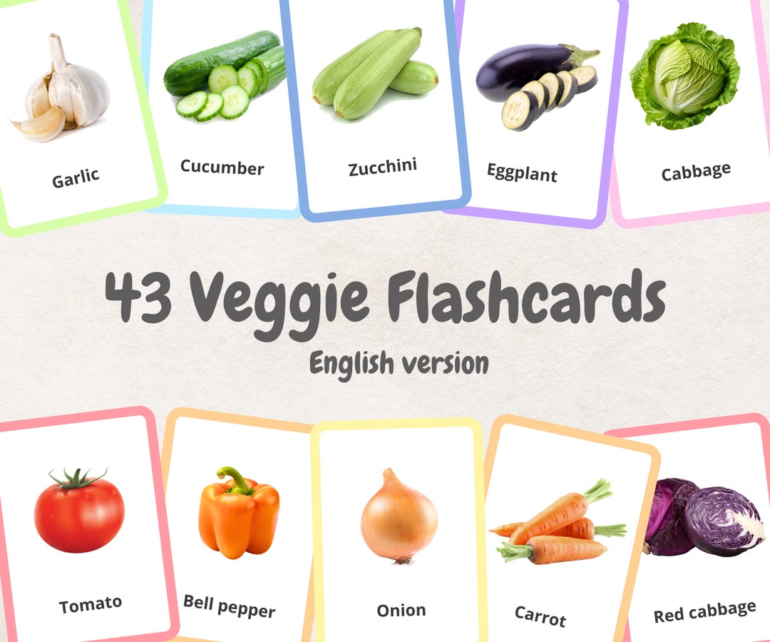 Veggie Flashcards | Printable | Educational Toy | Montessori Materials ...