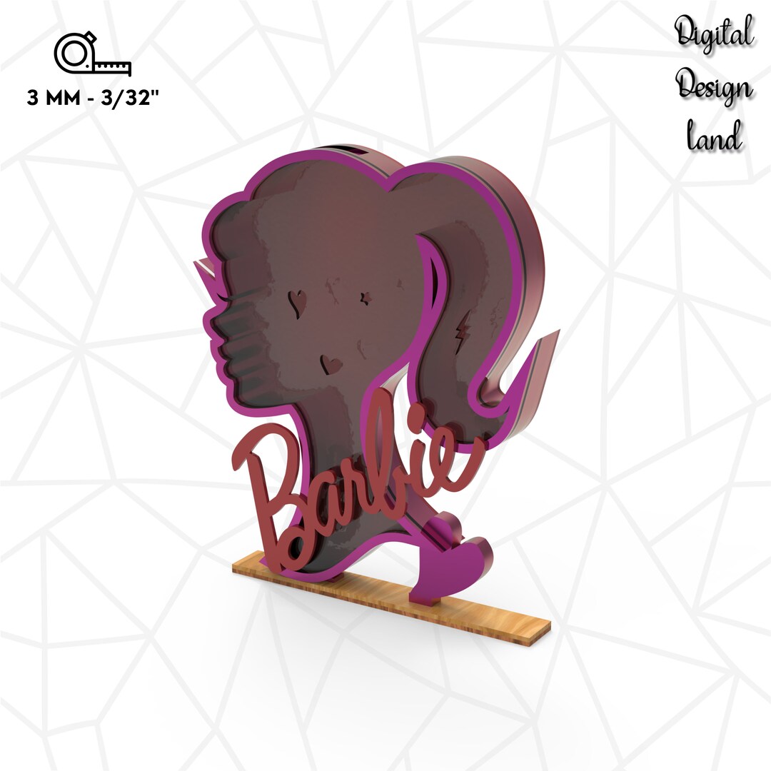Barbie Layerad Piggy Banks for Laser Cut & CNC barbie Money Banks Laser ...