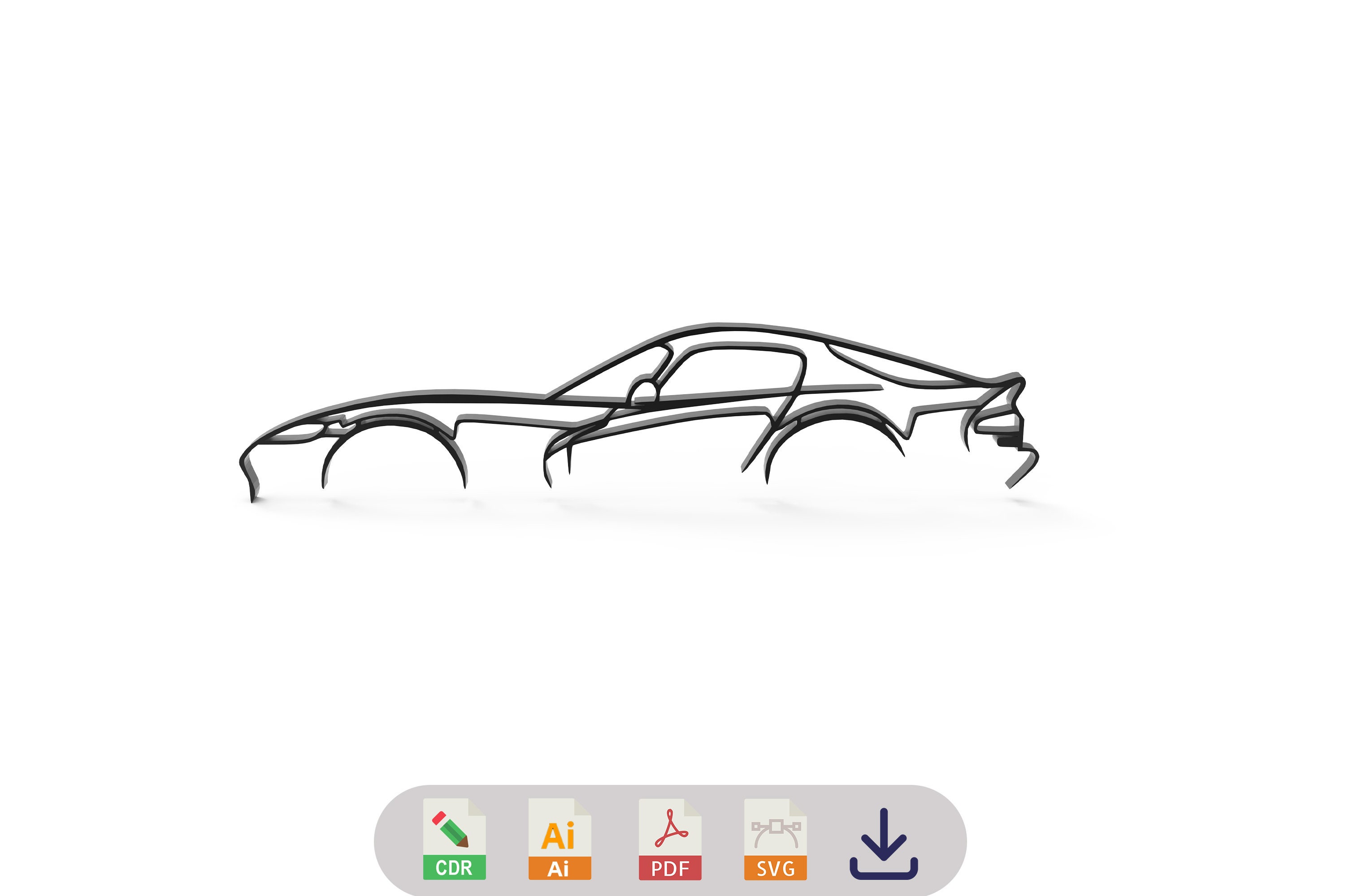 Dodge Viper Car Silhouette for Laser Cut & CNC dodge Laser Cut Files ...