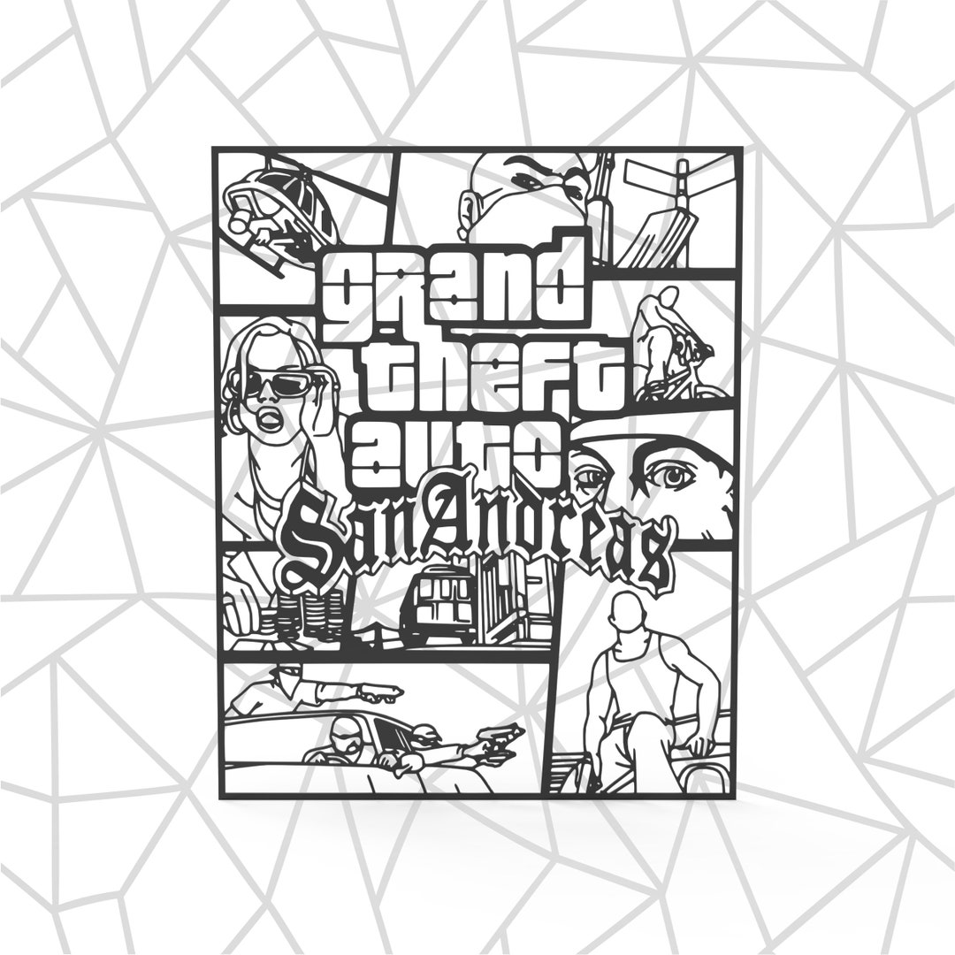 Gta San Andreas Wall Art SVG Files GTA Wall Decor San - Etsy