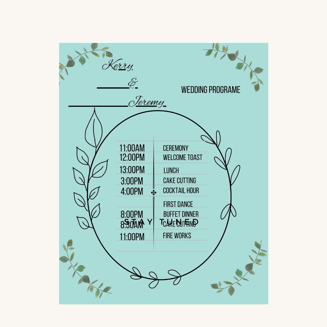 Wedding Program Fun Facts Wedding Card Unique Wedding Program - Etsy