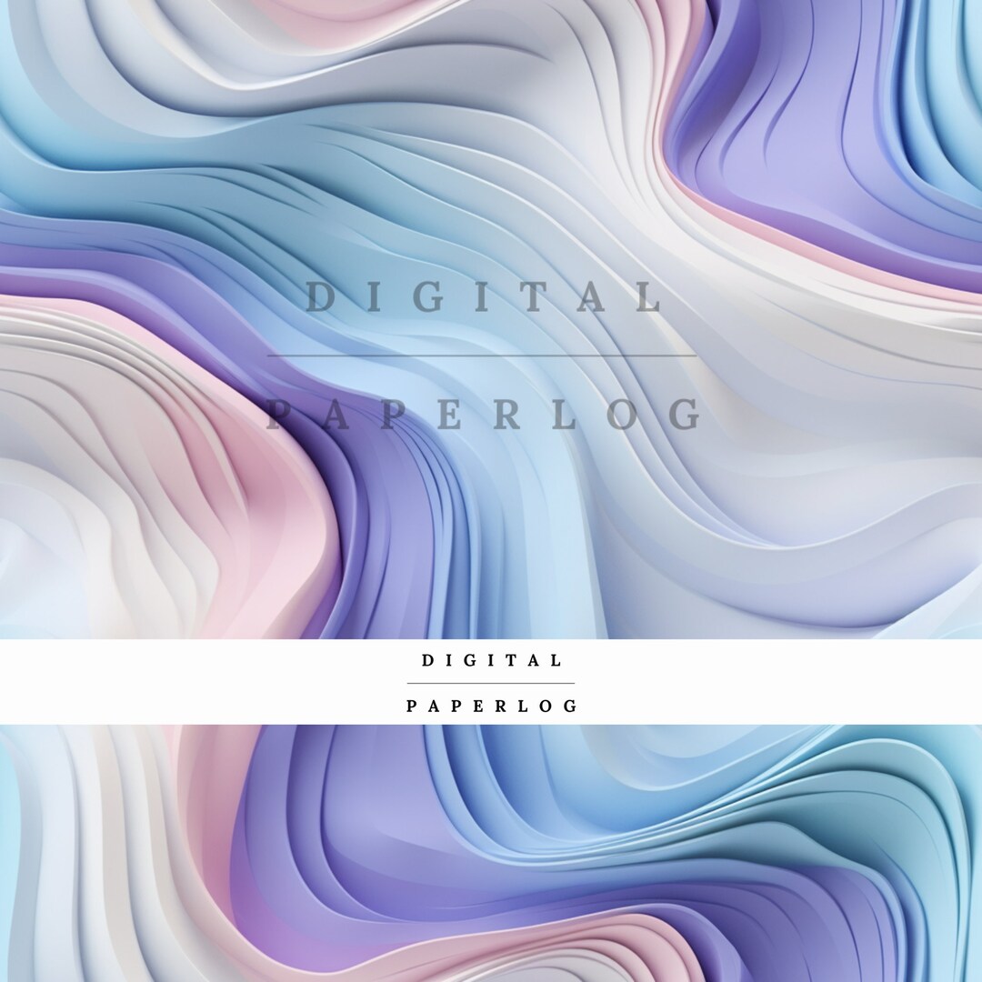 3D Waves Swirl Digital Paper, Seamless Pattern, 300 DPI, Silky Digital ...