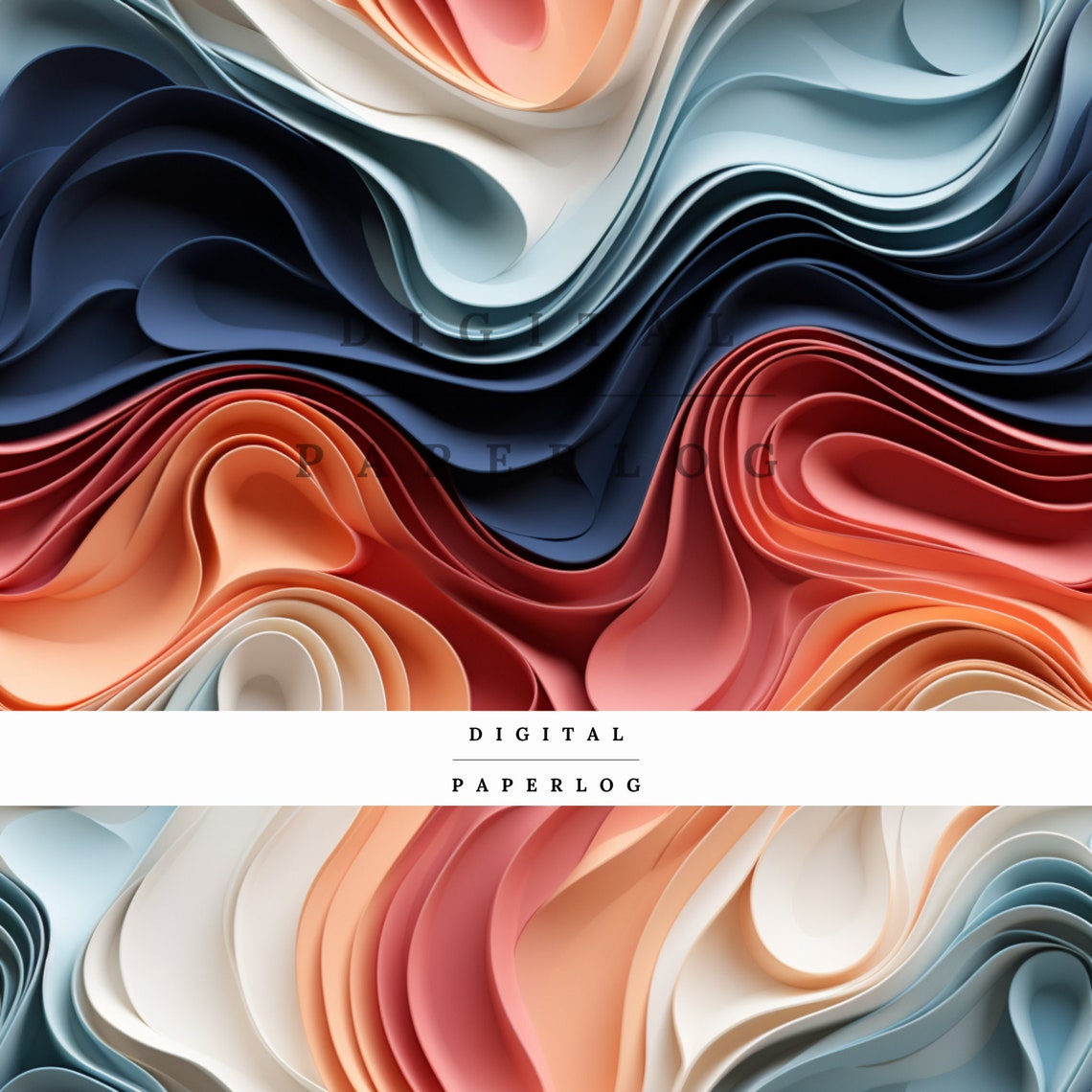 3D Waves Swirl Digital Paper, Seamless Pattern, 300 DPI, Silky Digital ...