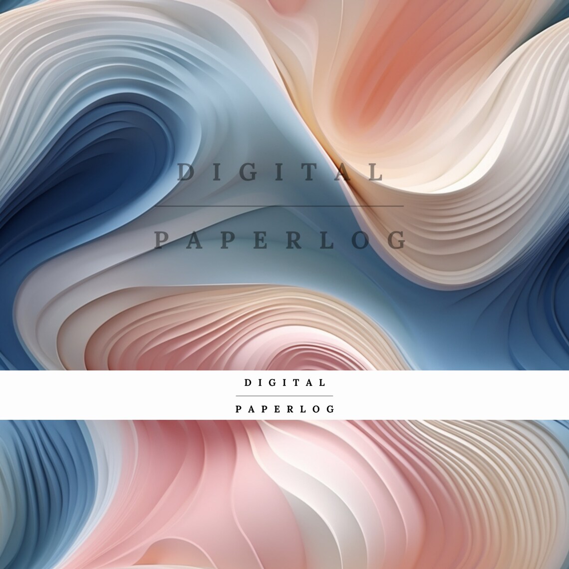 3D Waves Swirl Digital Paper, Seamless Pattern, 300 DPI, Silky Digital ...