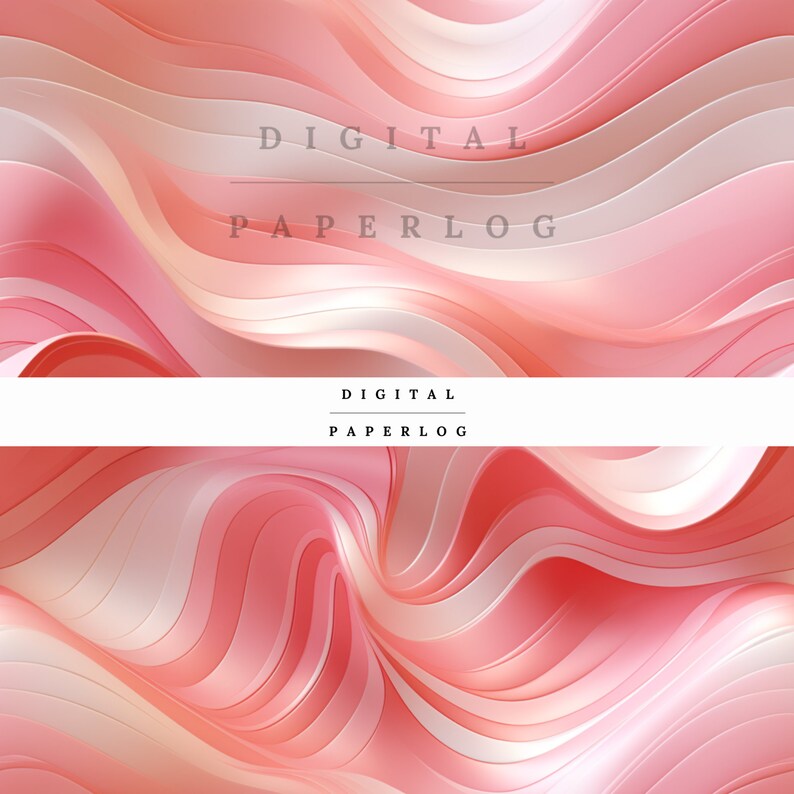 Abstract 3D Waves Digital Paper, Seamless Backgrounds, 300 DPI, Silky ...