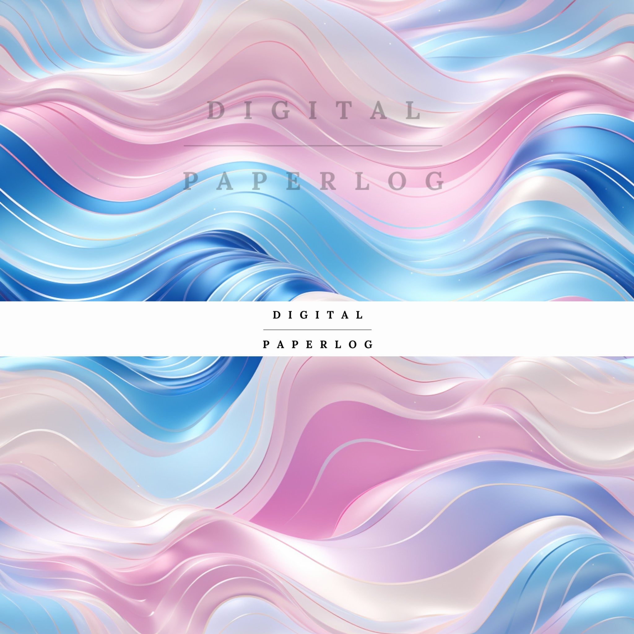 Abstract 3D Waves Digital Paper, Seamless Backgrounds, 300 DPI, Silky ...