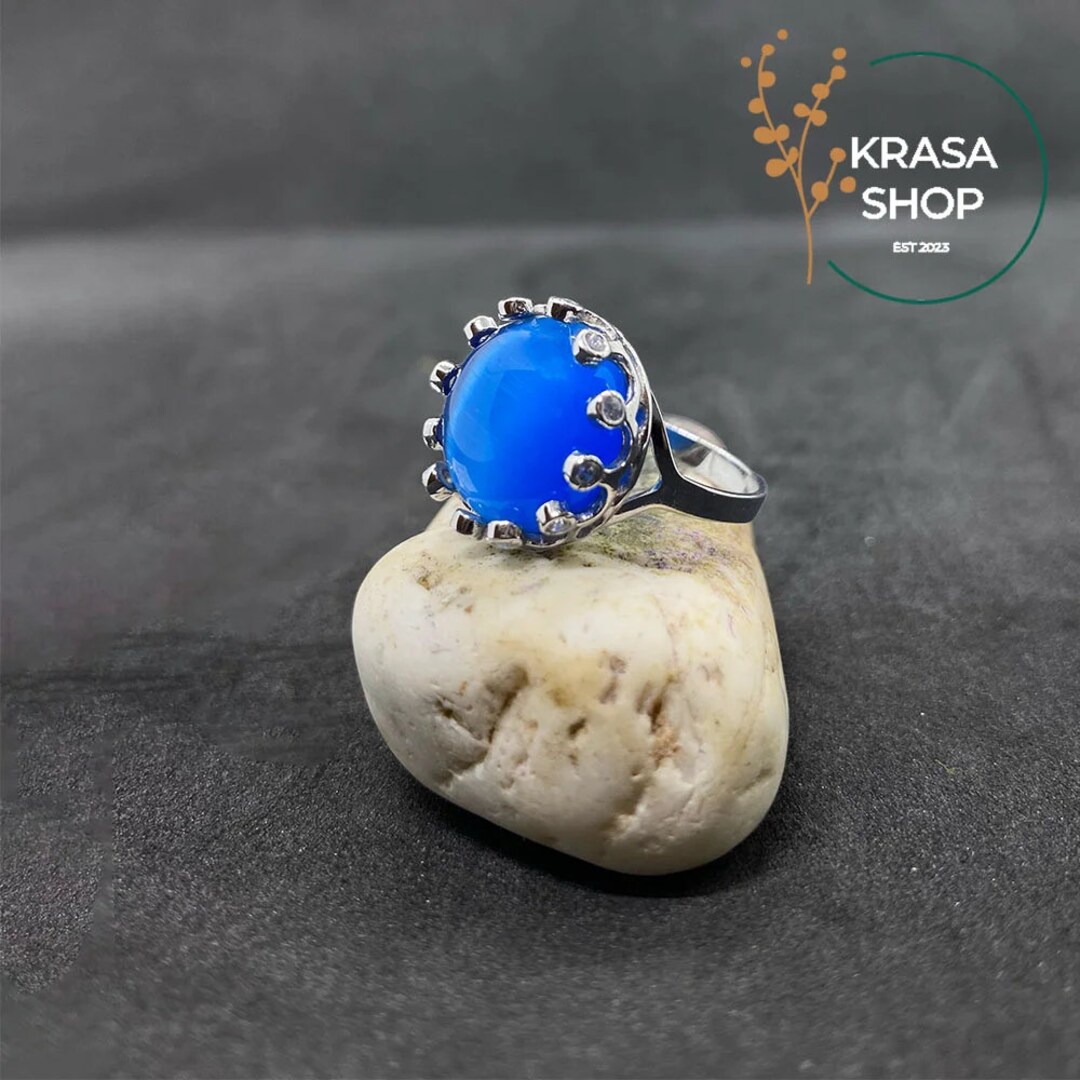 Handmade Ring With Ulexite Stone Vintage Sterling Silver Ring - Etsy