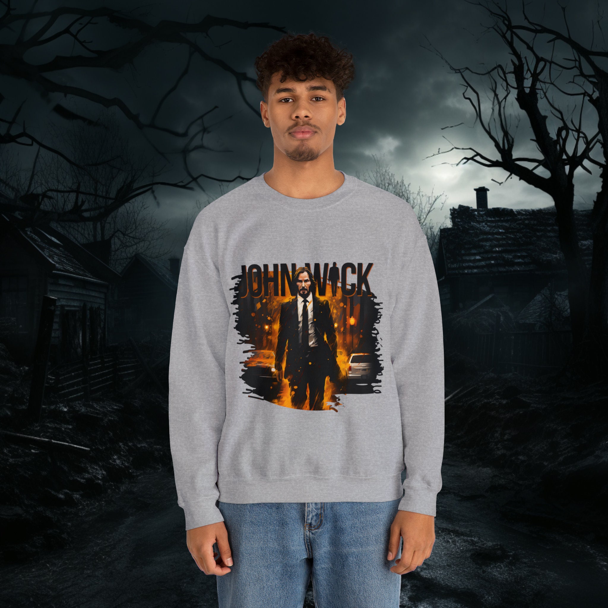 Halloween and Autumn Theme John Wick Sweatshirt Gifts for Him John Wick ...