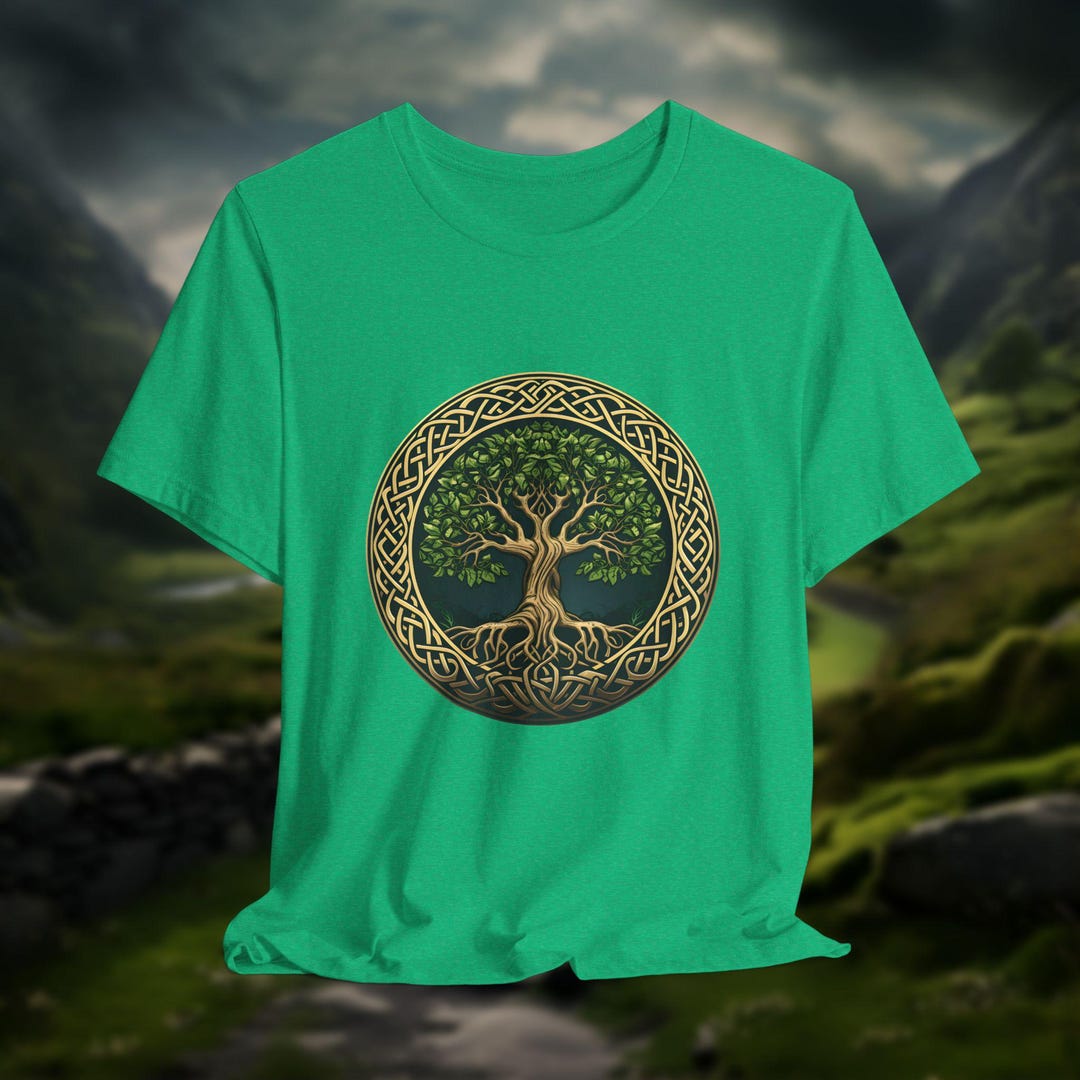 Celtic Tree of Life T-shirt | Norse Knotwork, Green Oak Circle - Etsy