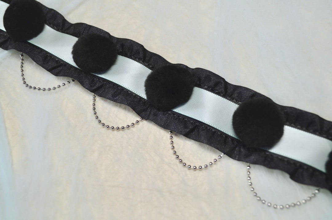 Black Clown Choker Collar With Full Scalloped Chain - Etsy
