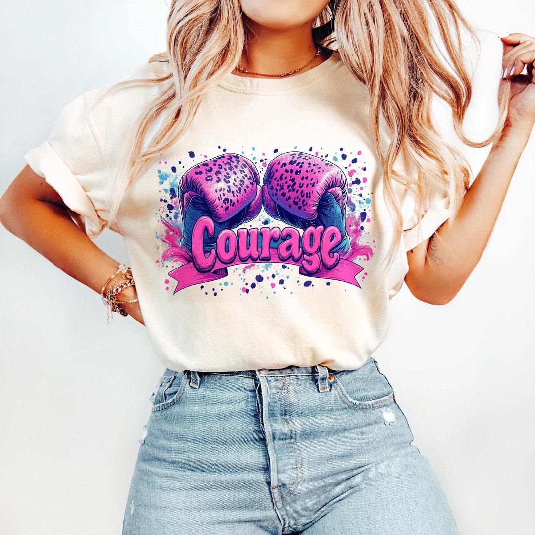 Pink Courage Logo Png, Leopard Print Boxing Gloves Png, Pink Ribbon ...