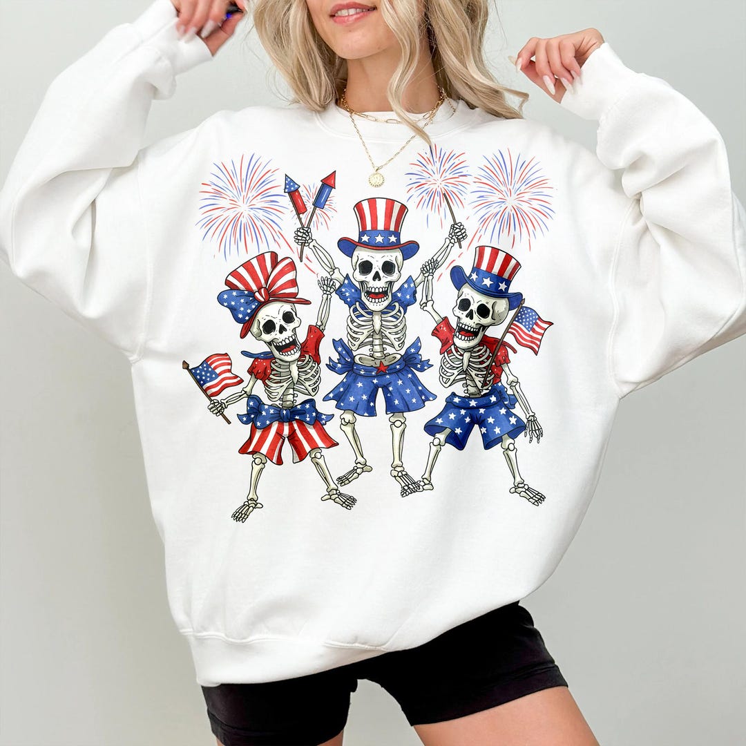 Patriotic Skeletons Png, Funny 4th of July Skeleton Png, American Flag ...