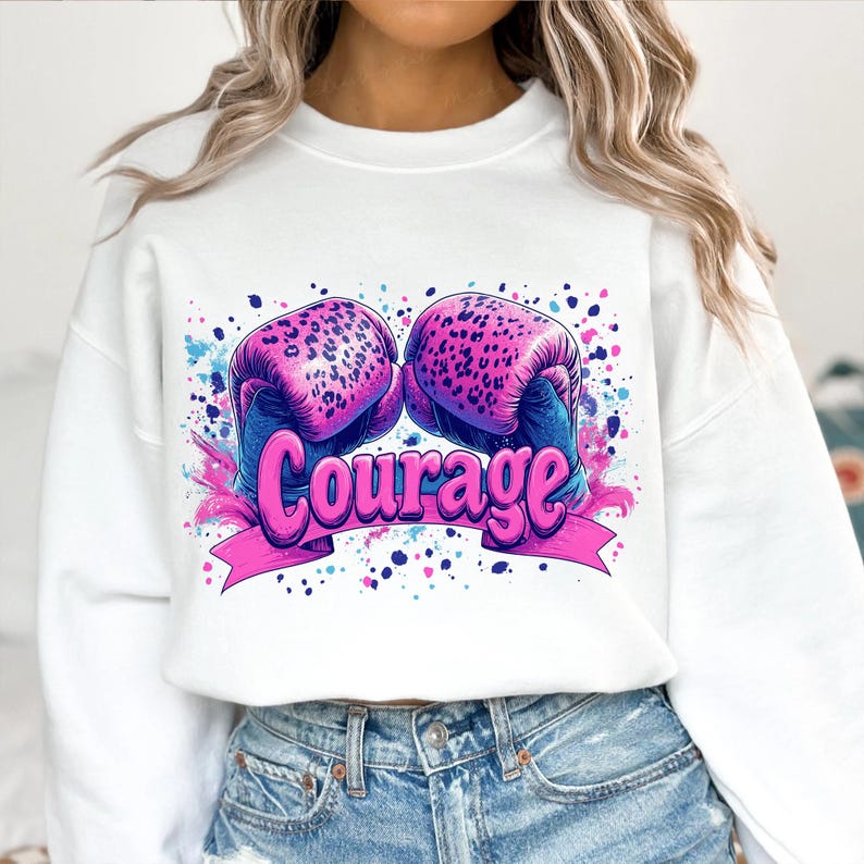 Pink Courage Logo Png, Leopard Print Boxing Gloves Png, Pink Ribbon ...
