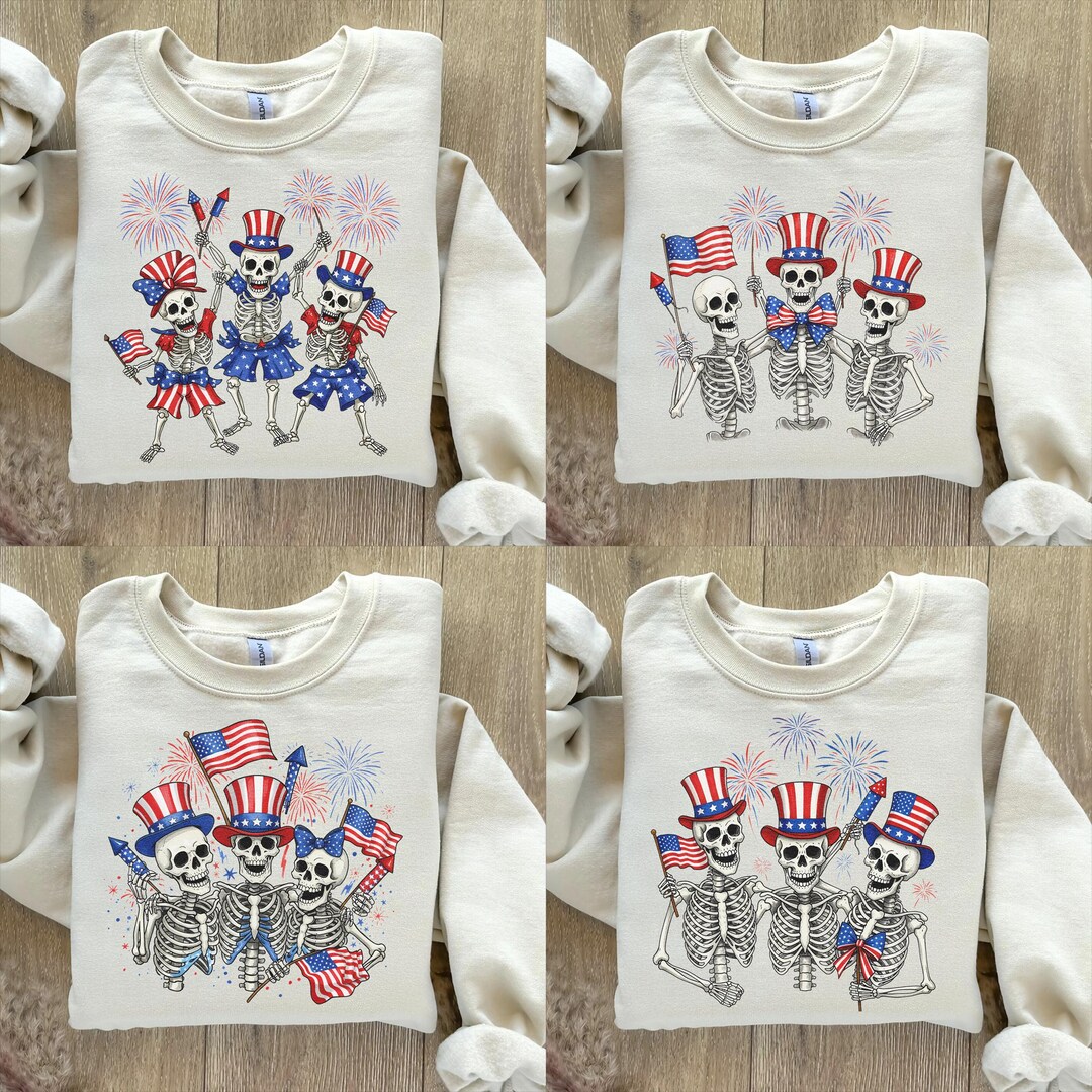 Patriotic Skeleton Png, Fourth of July Skeleton Crew Png, Red White ...