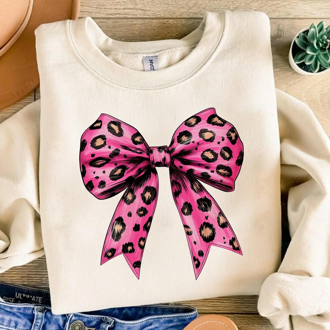 Pink Leopard Bow Png, Trendy Bow Png, Aesthetic Bow Png, Y2K Bow Png ...
