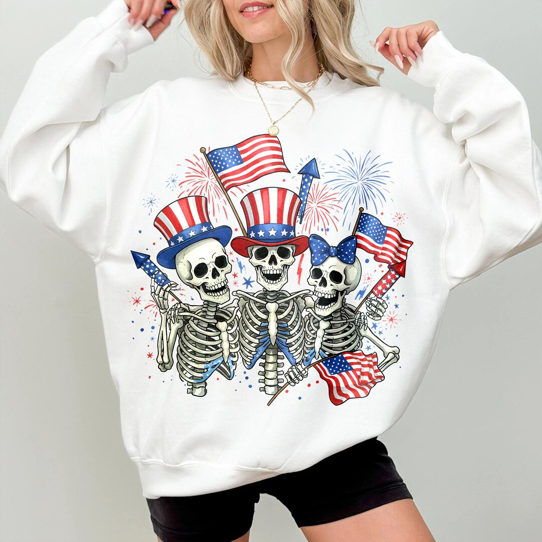 Patriotic Skeletons Png, Funny 4th of July Skeleton Png, American Flag ...