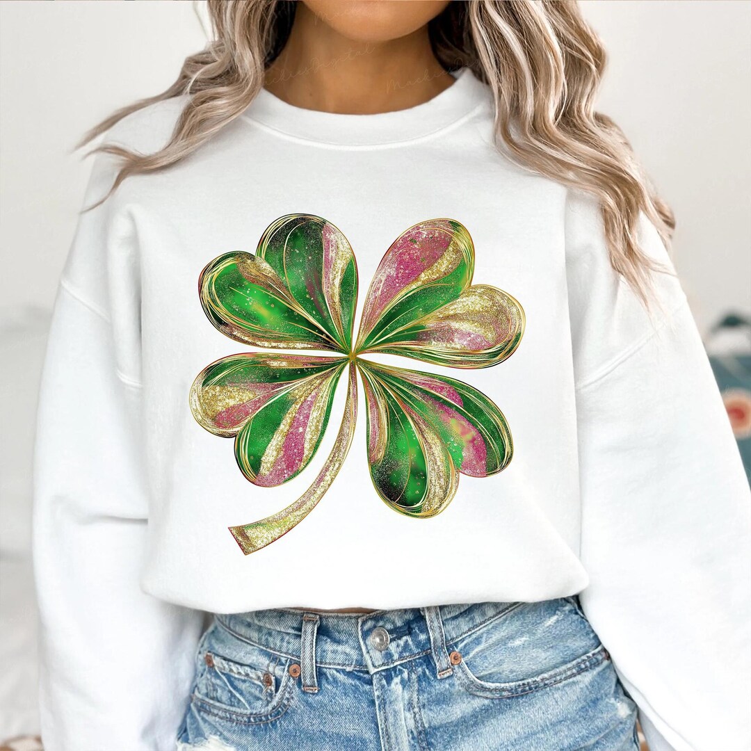 St Patrick’s Day Shamrock Png, Glitter Clover Png, Green Shamrock Png ...