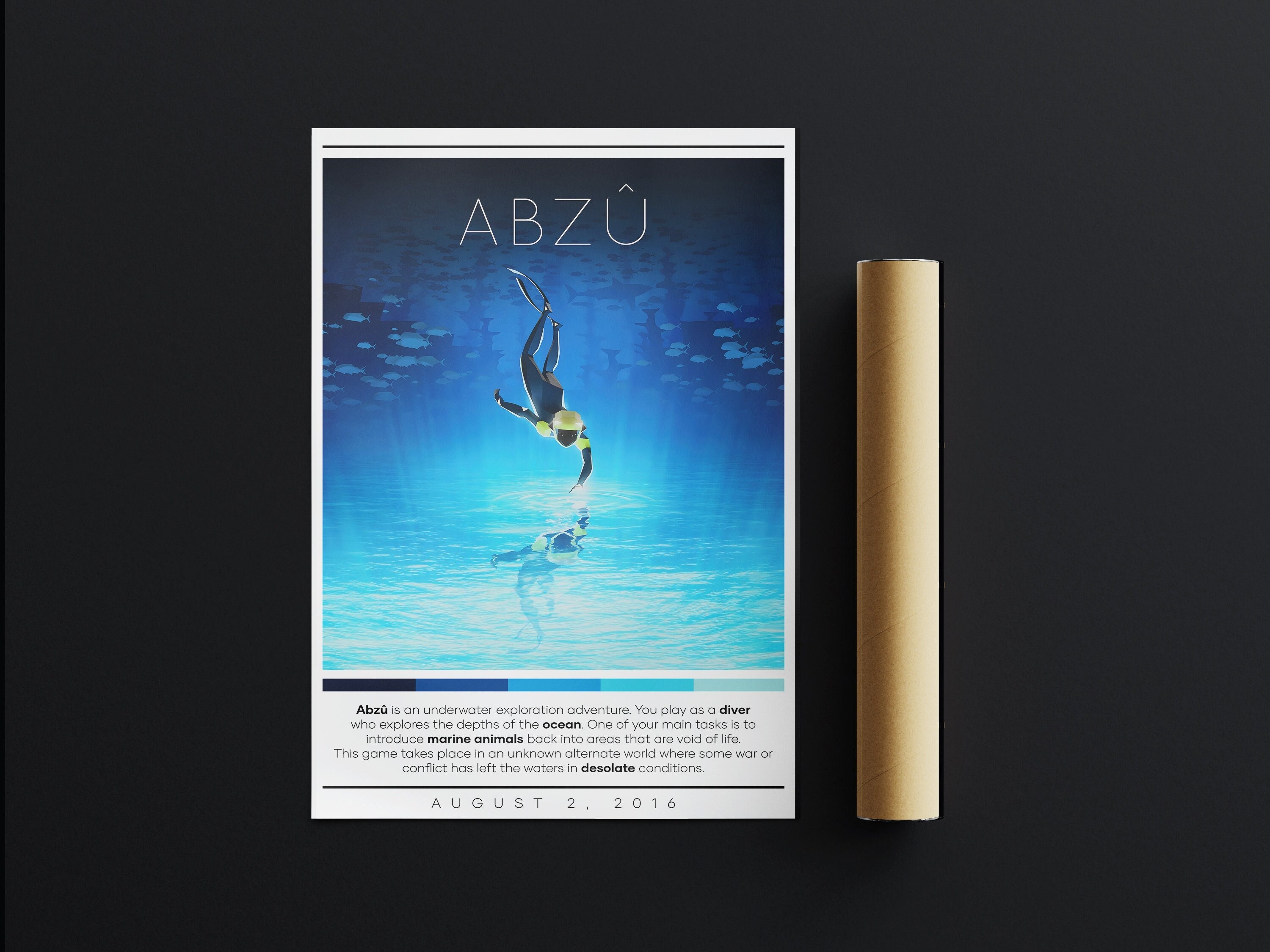 Abzu Poster Print Gaming Poster 3 Colors 1 Price Room Decor Wall Decor ...