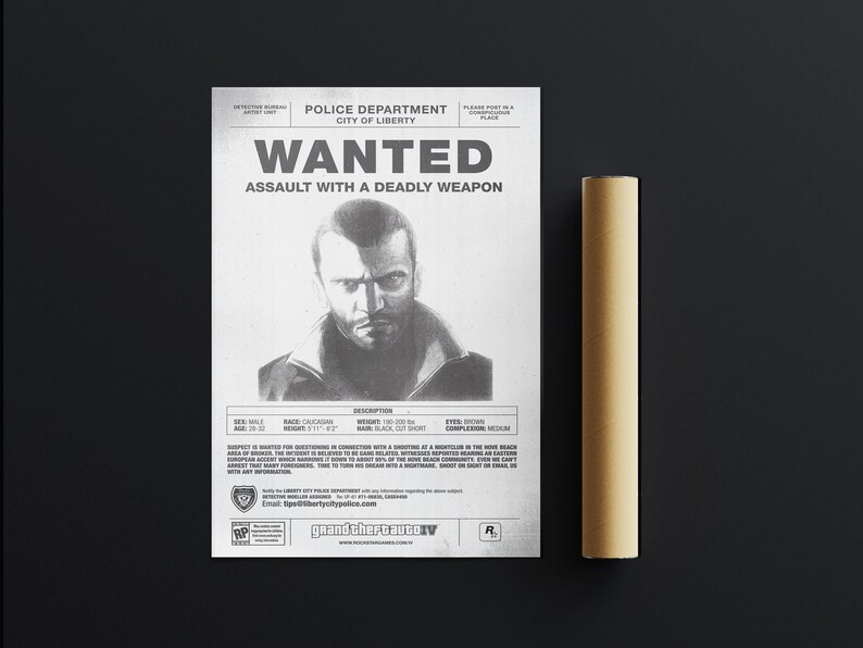 Grand Theft Auto 4 Poster GTA 4 Poster Video Game Poster Gaming Poster ...