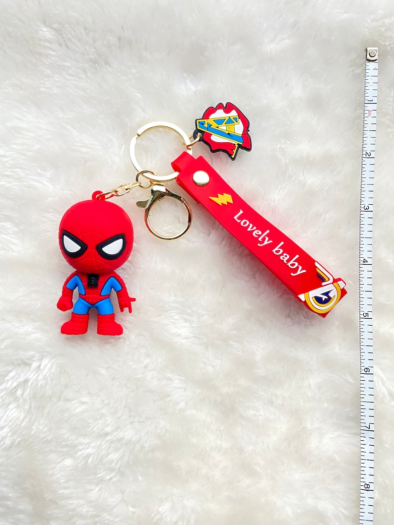 Spider-man Red Key Chain Avengers Symbol Charm Gold Chain Cute Bag ...