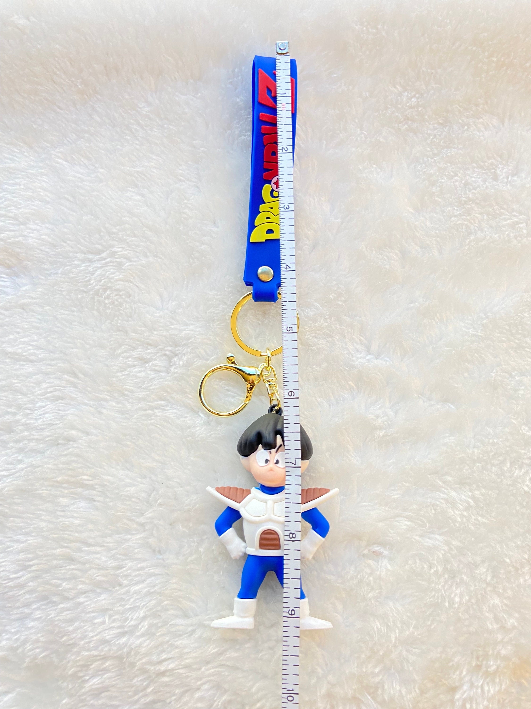 Dragonball Z Prince Vegeta IV Blue Key Chain Black Hair Ponytail Coin ...