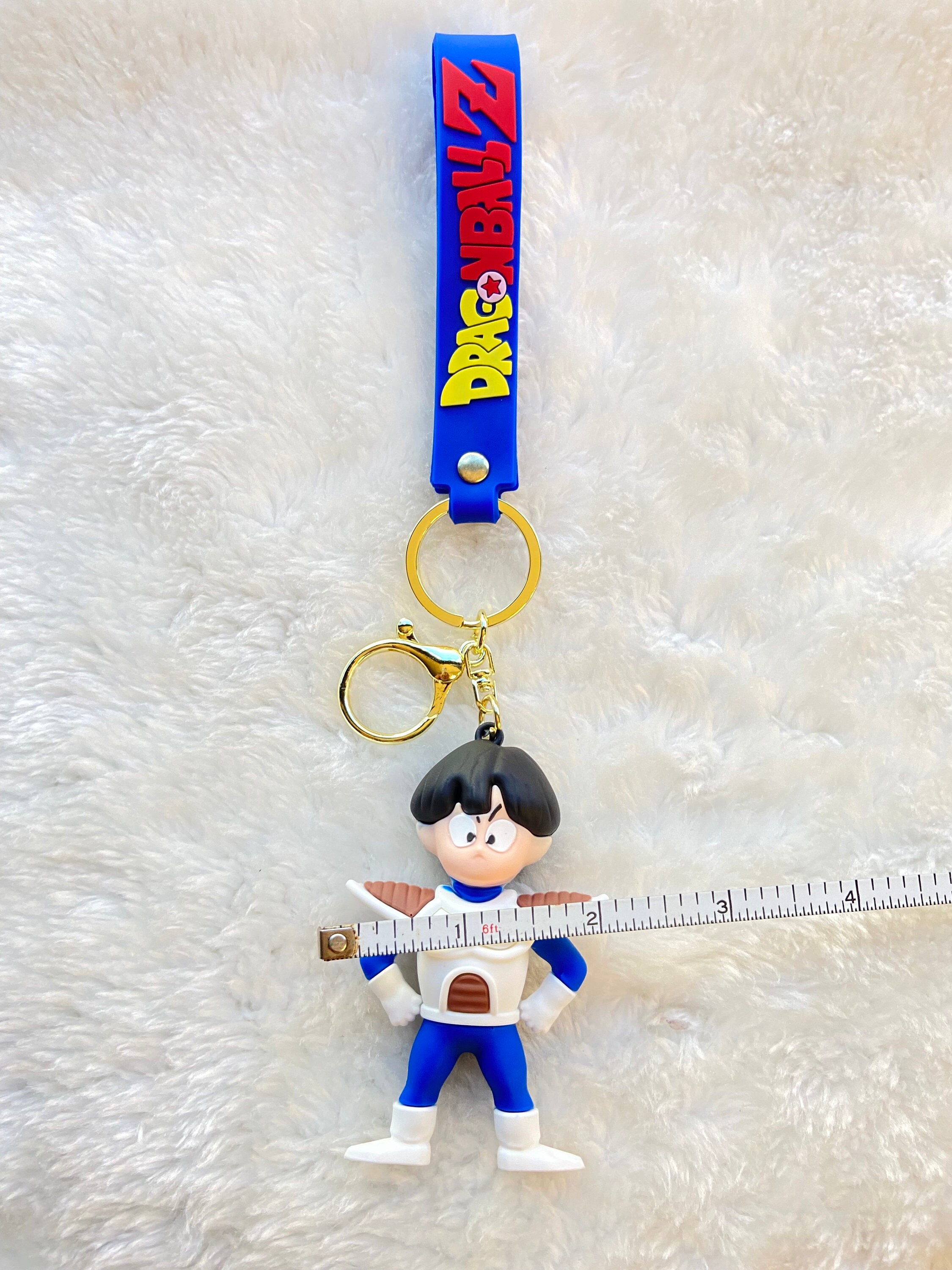 Dragonball Z Prince Vegeta IV Blue Key Chain Black Hair Ponytail Coin ...