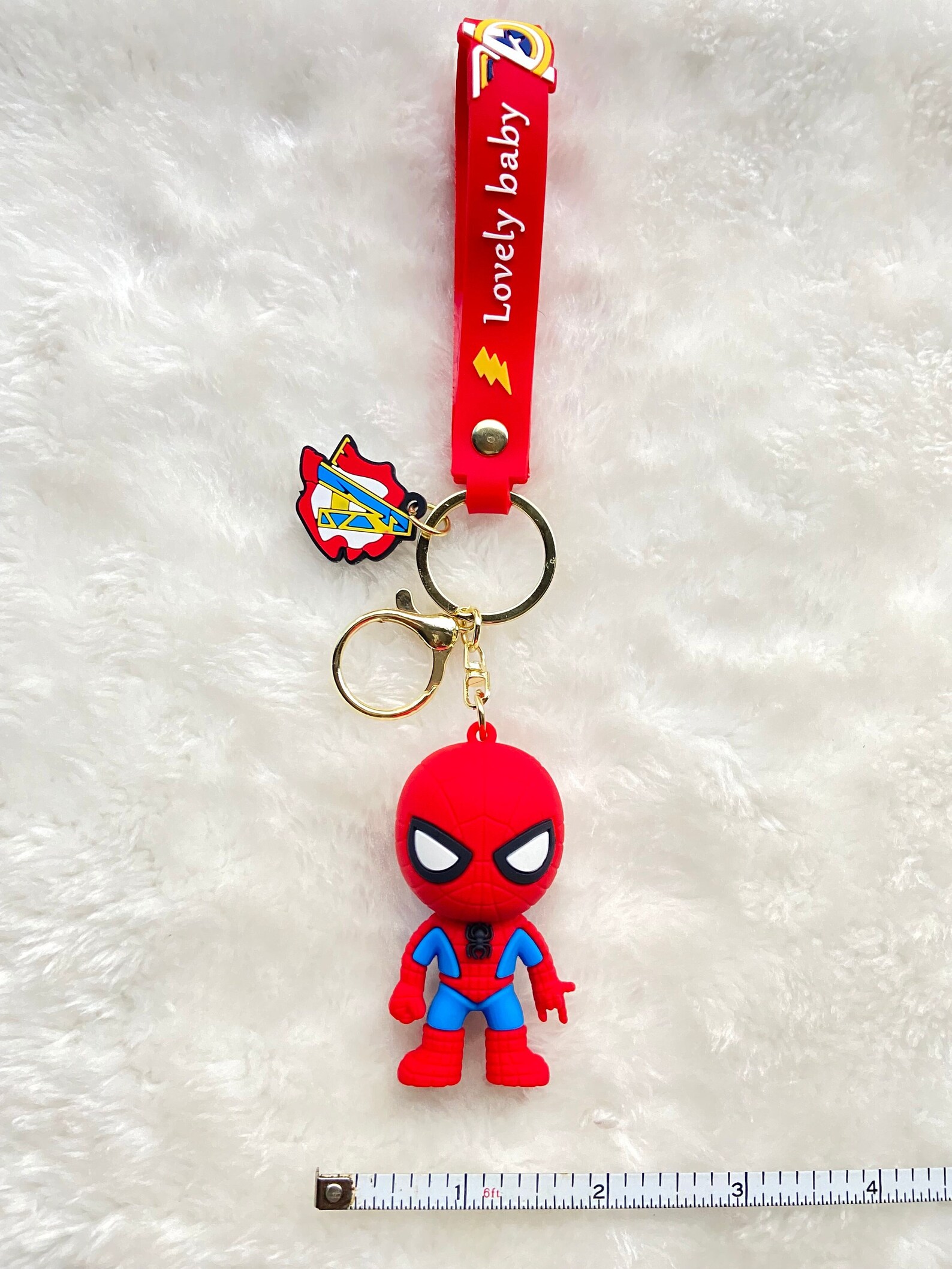 Spider-man Red Key Chain Avengers Symbol Charm Gold Chain Cute Bag ...