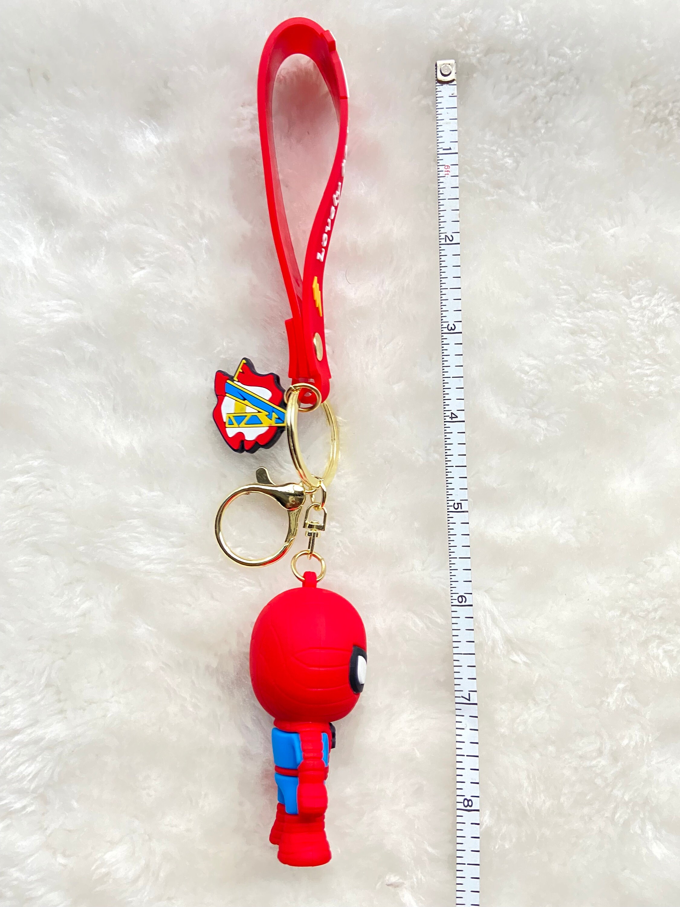 Spider-man Red Key Chain Avengers Symbol Charm Gold Chain Cute Bag ...