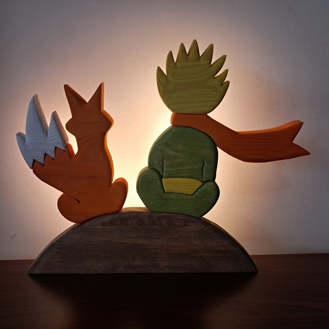 The Little Prince Lamp for a Child's Room, Intarsia - Etsy