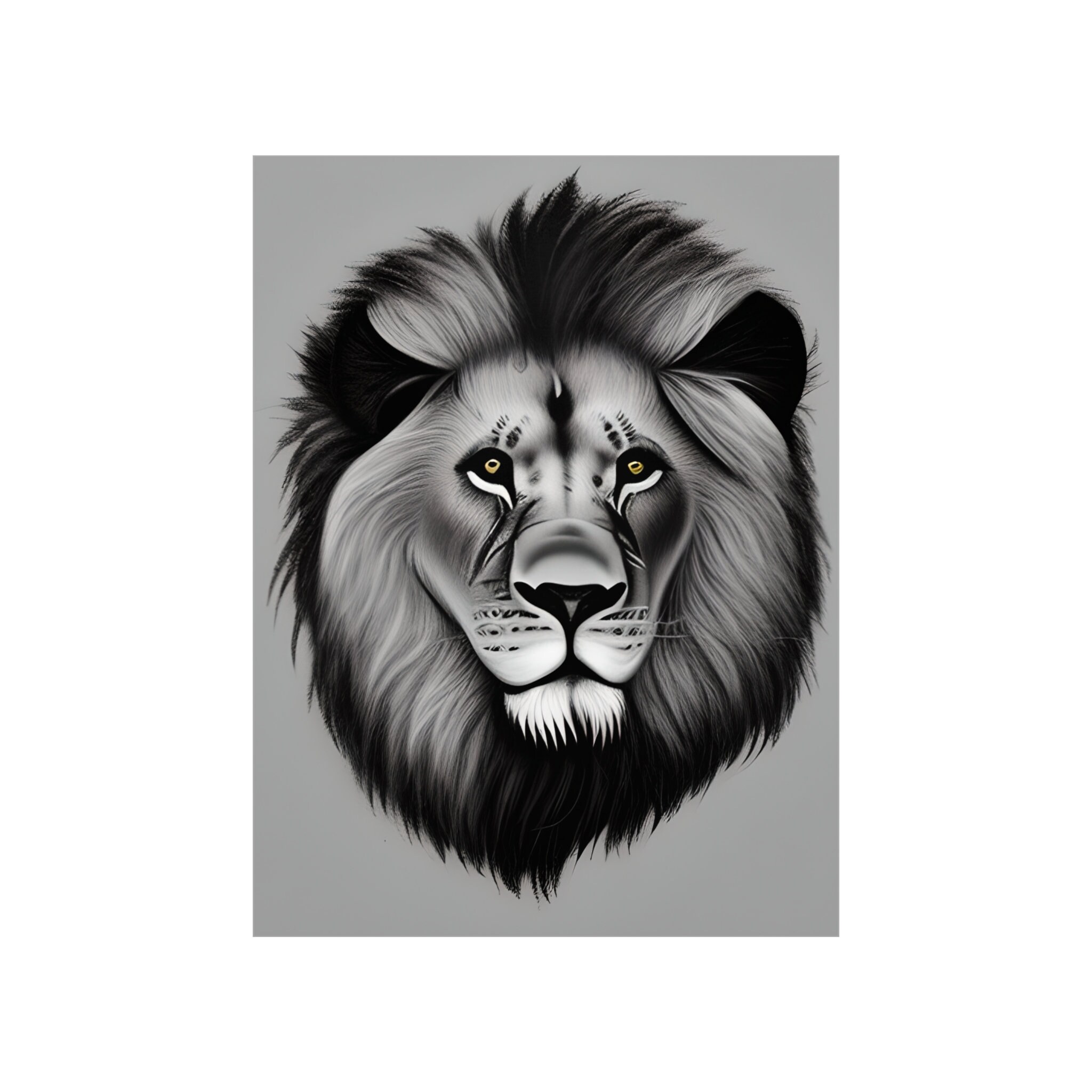 Lion Design Poster - Etsy