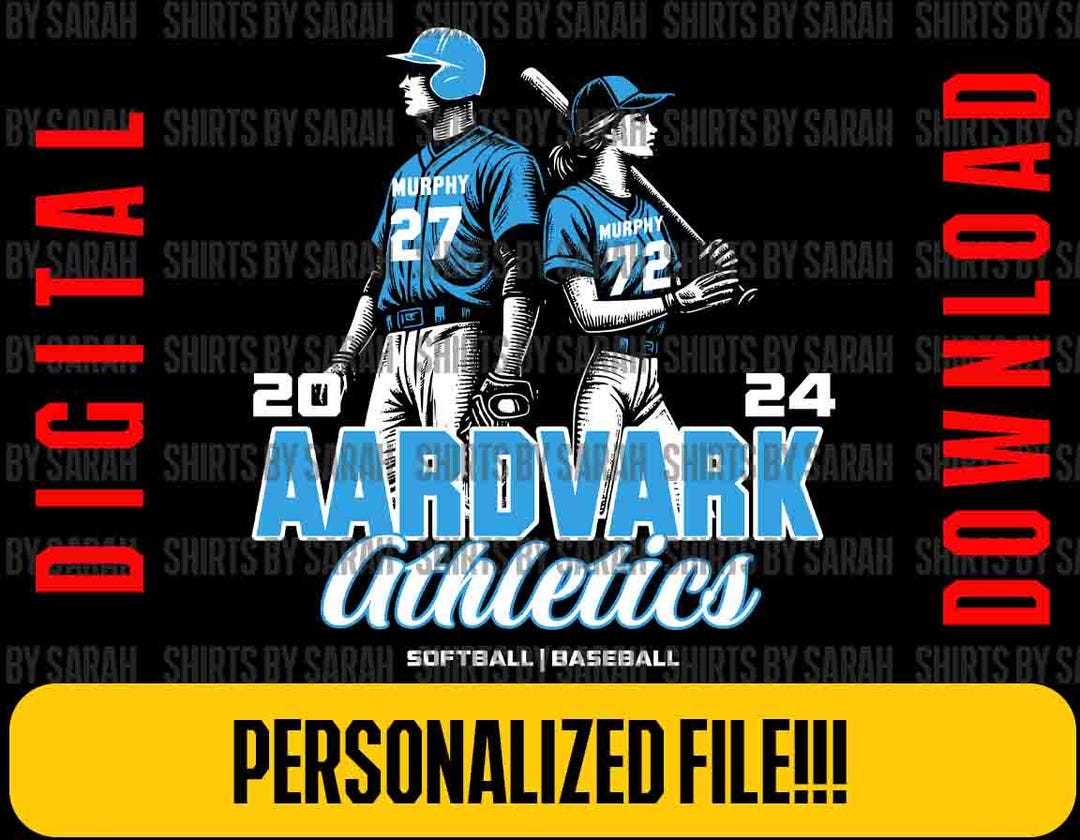 Custom Baseball Logo SVG 2 Players PNG Softball Son Daughter Digital ...