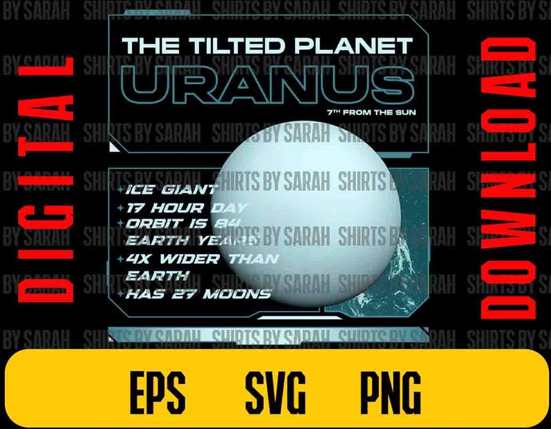Uranus Facts Digital Download SVG PNG Space Eps Planet Solar System ...