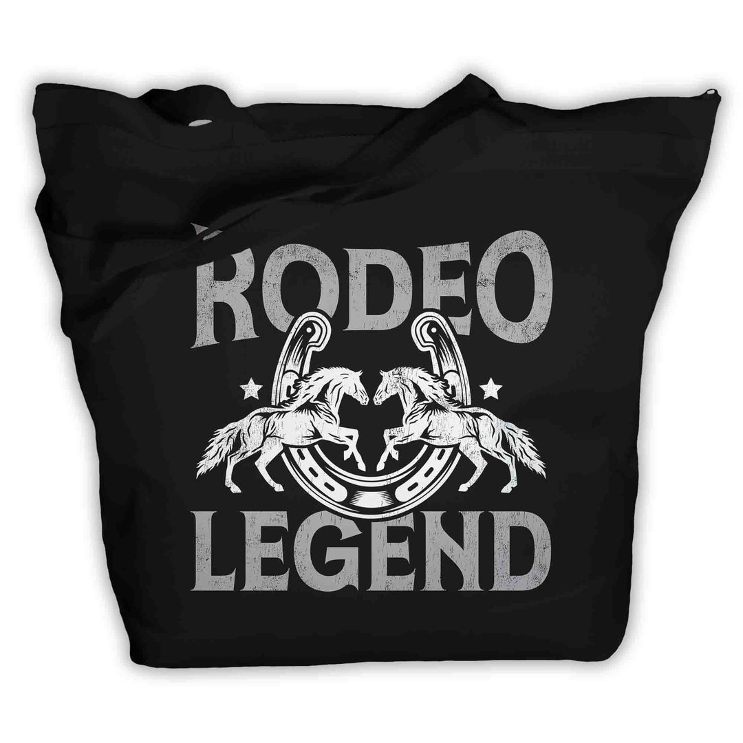 Rodeo Tote Bag Legend Horse Horseshoe Lucky Zip Top Barrel Racing Gift ...
