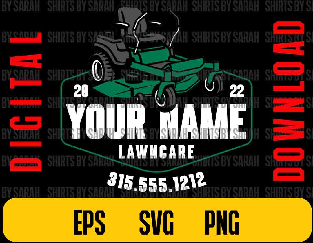 Lawncare Logo SVG Lawn Mower PNG Vintage Digital Download for ...