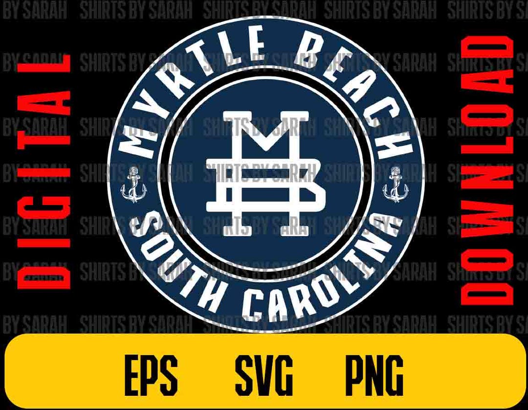 Myrtle Beach SVG South Carolina PNG Digital Download Circular Logo ...