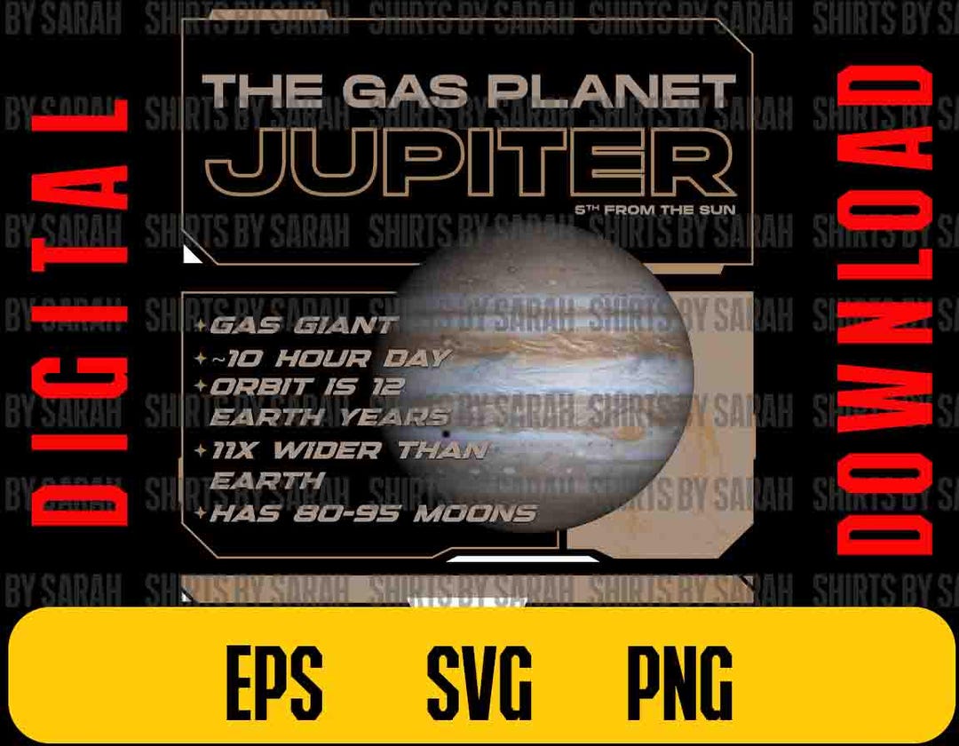 Jupiter Facts Digital Download SVG PNG Space Eps Planet Solar System ...