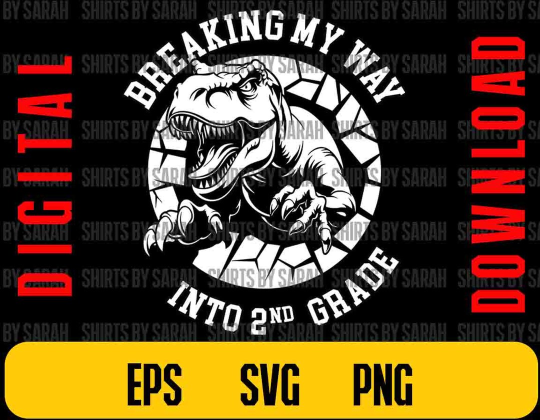 2nd Grade T-rex Teacher SVG: Back to School Clipart (digital Download ...