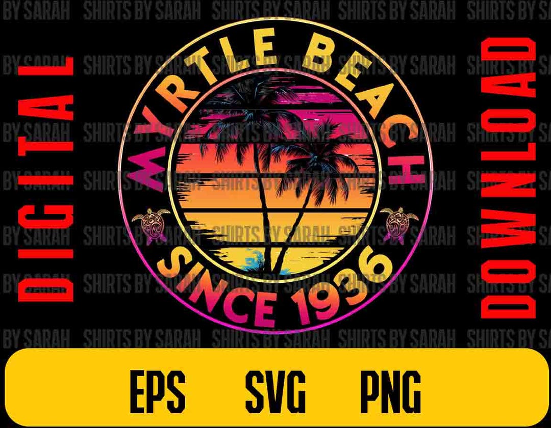 Myrtle Beach SVG South Carolina PNG Digital Download Palm Tree Logo ...