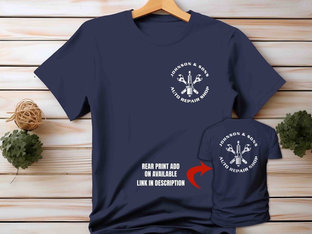 Custom Repair Shop Tshirt Personalized Car Mechanic Tee Logo Work ...