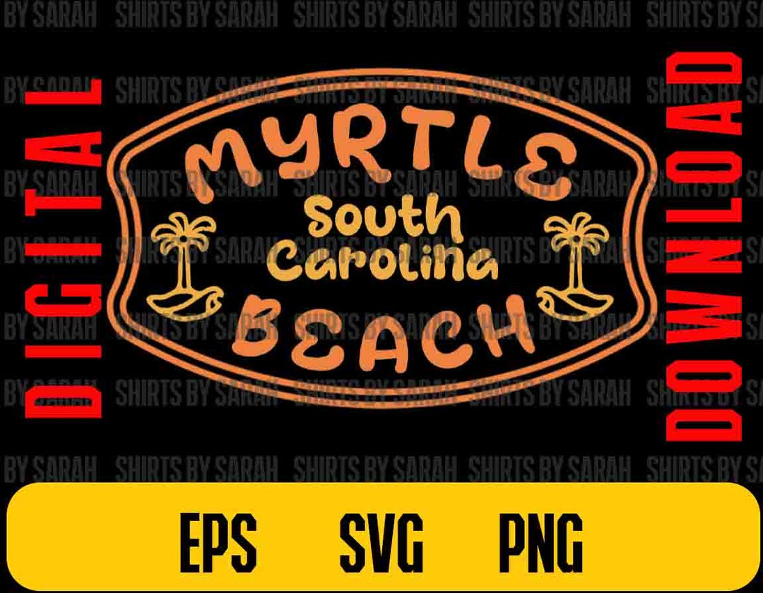 Myrtle Beach SVG South Carolina PNG Digital Download Palm Tree Badge ...