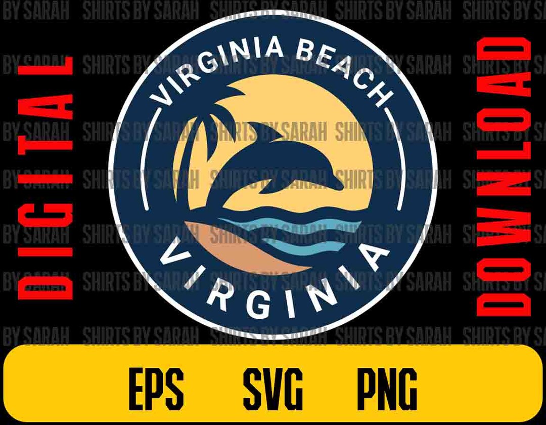 Virginia Beach SVG Virginia PNG Digital Download Dolphin Logo Boho ...