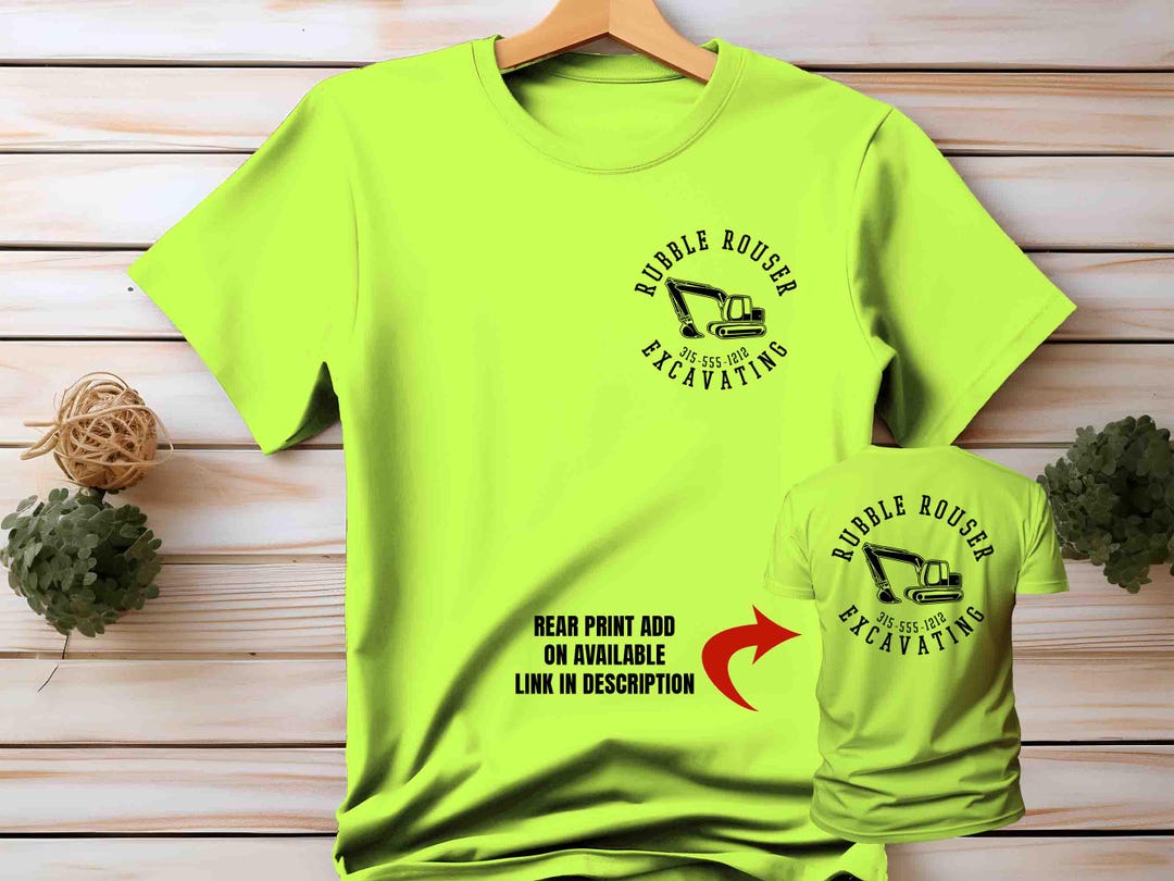 Unisex Custom Excavation Backhoe Shirt Personalized Contactor Pocket ...