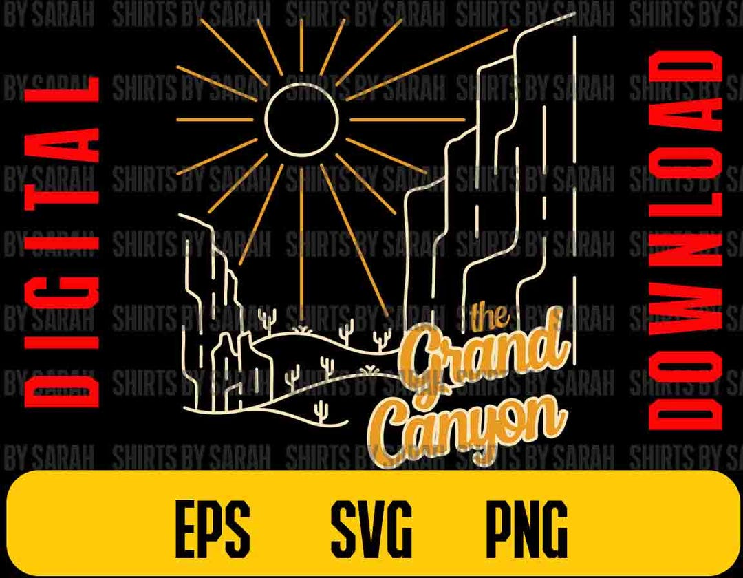 Grand Canyon SVG National Park PNG Digital Download Minimal Line Art ...