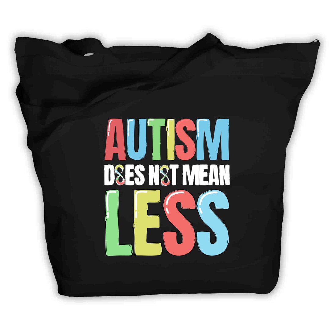 Autism Tote Bag Not Less Awareness Neurodivergent Colorful ASD Large ...